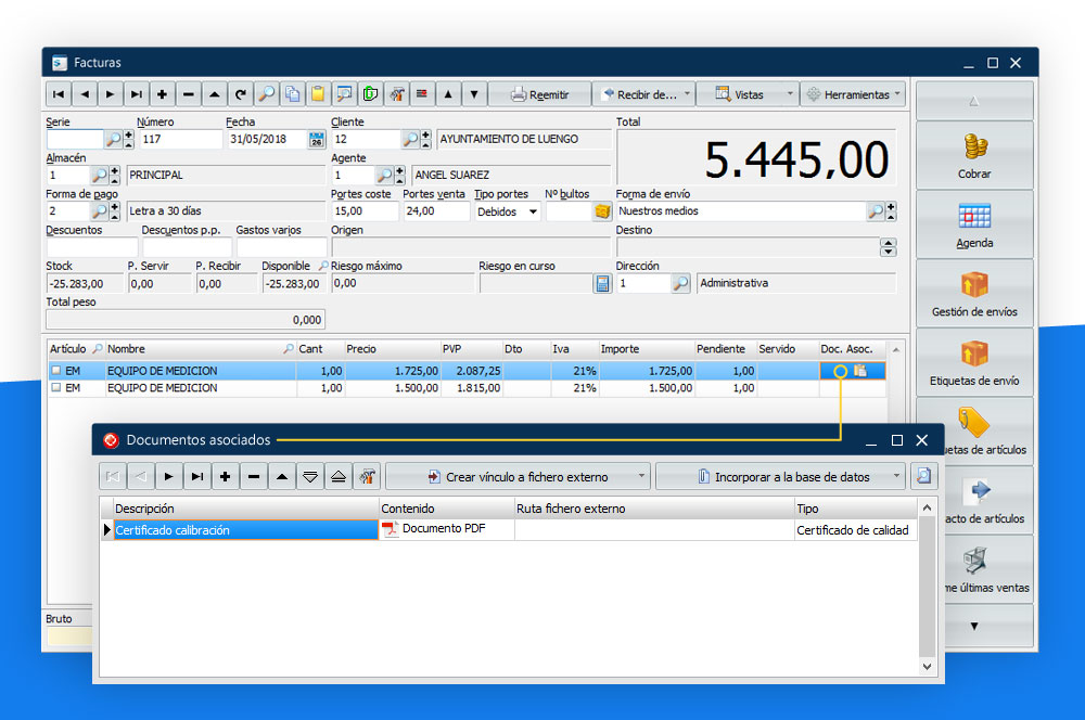 Adjuntar ficheros a líneas y definición de tipos de adjuntos | Distrito K