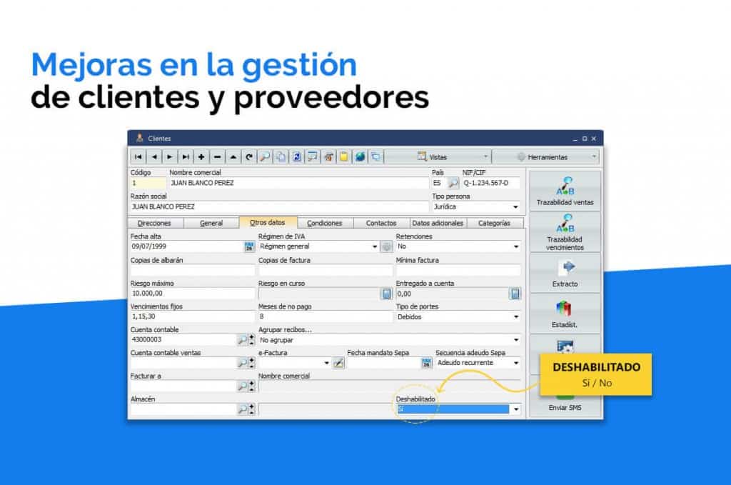 Mejoras en la gestión de clientes y proveedores - Distrito K