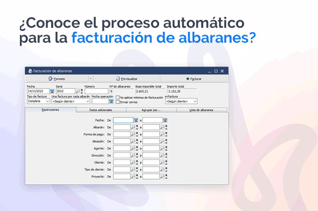 Proceso automático para la facturación de albaranes | Distrito K